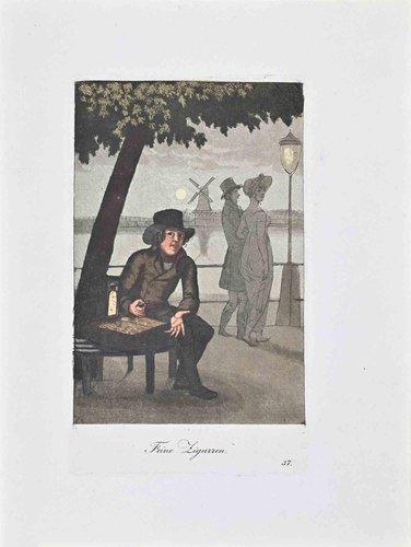 Christoph Suhr, Feine Zigarren Etching, 1808 for sale at Pamono