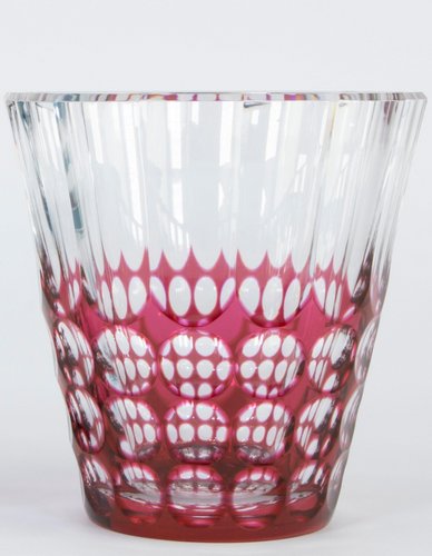Ruby Red Cut Crystal Vase from Val Saint Lambert, 1950s for sale at Pamono