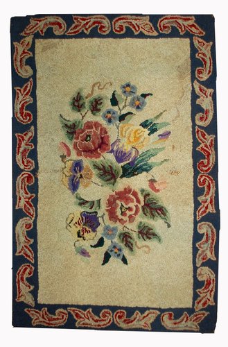 Antique Handmade American Hooked Rug, 1900s for sale at Pamono