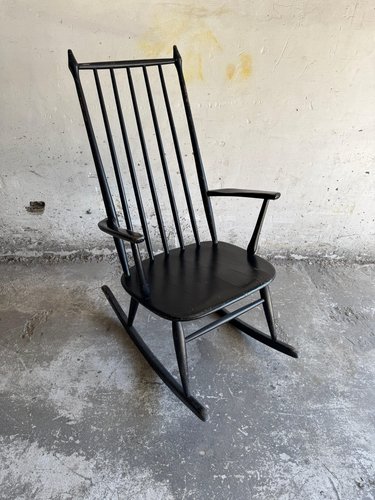 Scandinavian Black Windsor Style Rocking Chair for sale at Pamono