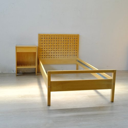 Vintage Single Bed with Nightstand Ottenby from Ikea, 1980s, Set of 2 ...