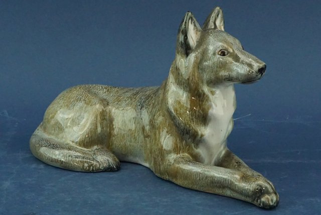 Art Deco Ceramic Sculpture Depicting a Wolf Dog from Liezen, Austria ...