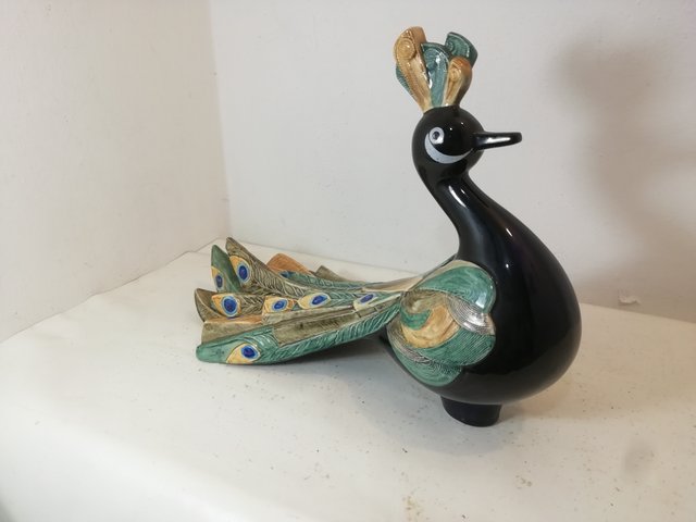 Ceramic Peacock by Selim for Goebel, West Germany, 1984 for sale at Pamono