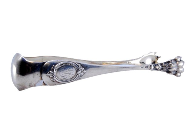 Silver Ice Tongs with Claws and Medallions for sale at Pamono