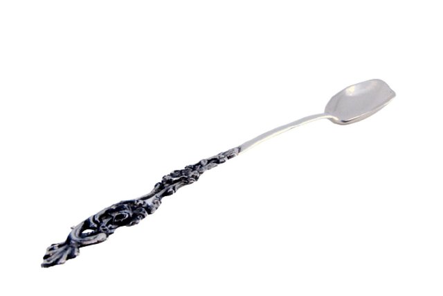Silver Cut-Out Soda Spoon with Embossed Handle for sale at Pamono