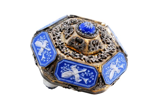 Silver Table Bell with Relief Mosaic Applications for sale at Pamono