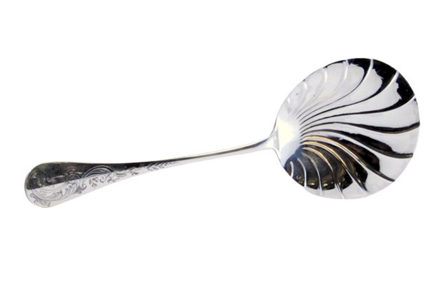 silver dessert spoon