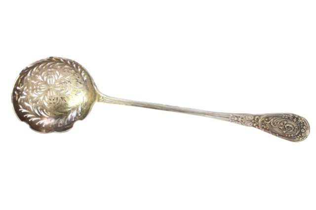 Silver Dusting Spoon with Scalloped Edges and Raised Handle for sale at ...