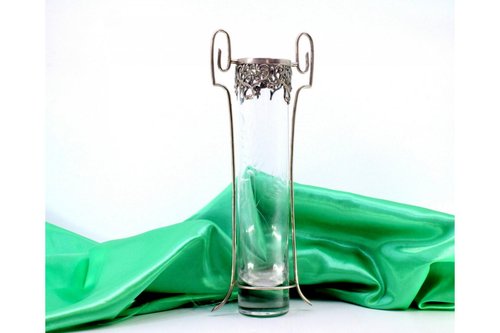 Glass Jug with Silver Structure for sale at Pamono