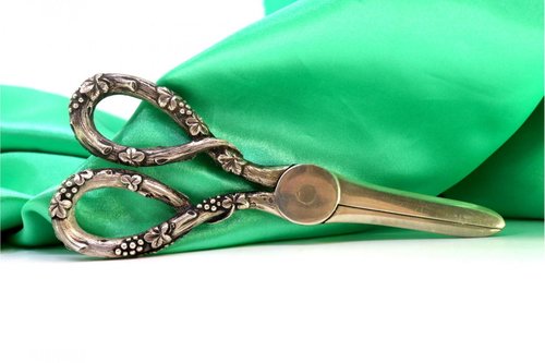 solid silver grape scissors