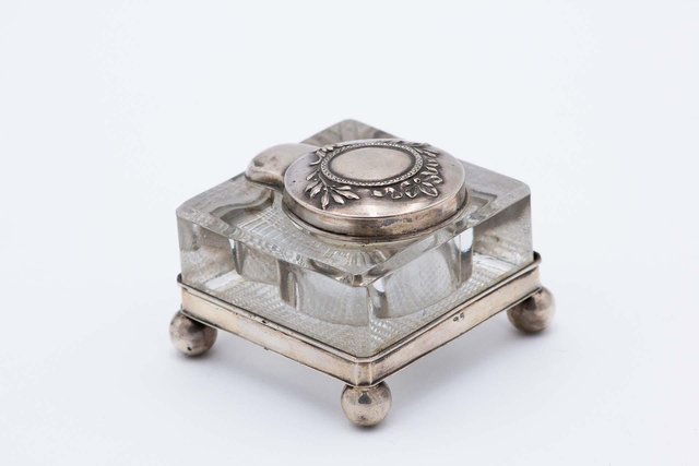 Square-Shaped Silver Inkwell for sale at Pamono