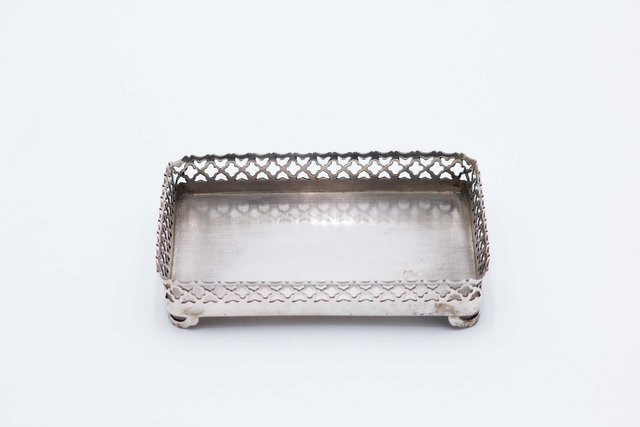 Silver Ticket Booth with Rectangular Grid for sale at Pamono