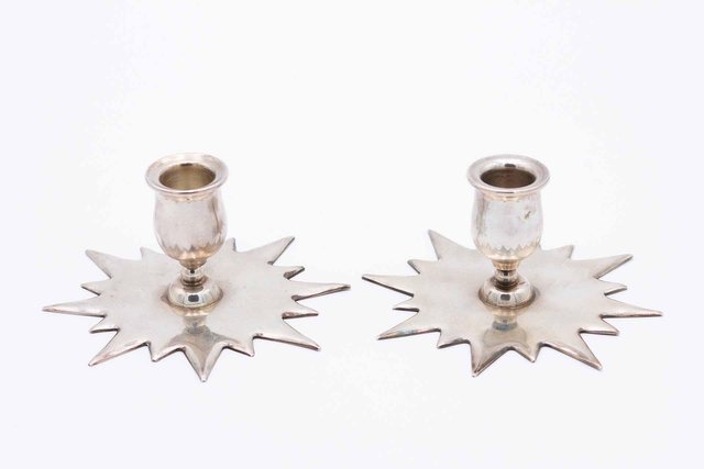 Star-Shaped Silver Candlesticks, Set of 2 for sale at Pamono