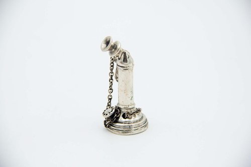 Antique Silver Telephone Miniature for sale at Pamono