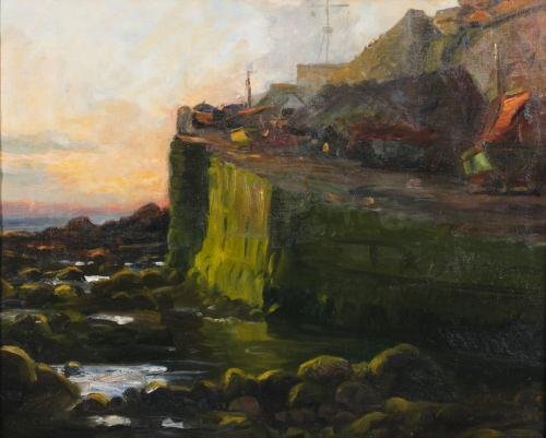John Reis, Fishermen's Beach, Ericeira, Oil on Canvas for sale at Pamono