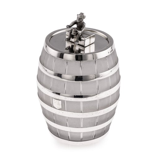 Victorian Silver and Glass Whisky Barrel Ice Bucket, 1864 for sale at ...