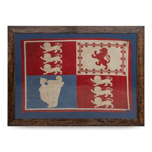 Antique Victorian Framed Royal Standard Flag, 1900s for sale at Pamono