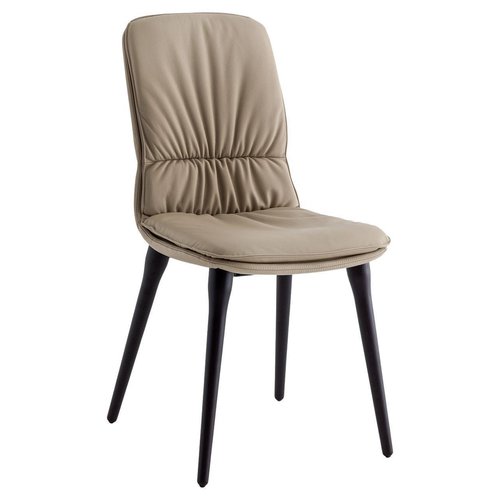 Coco Tortora Leather and Dark Oak Chair by Morica Design for sale at Pamono