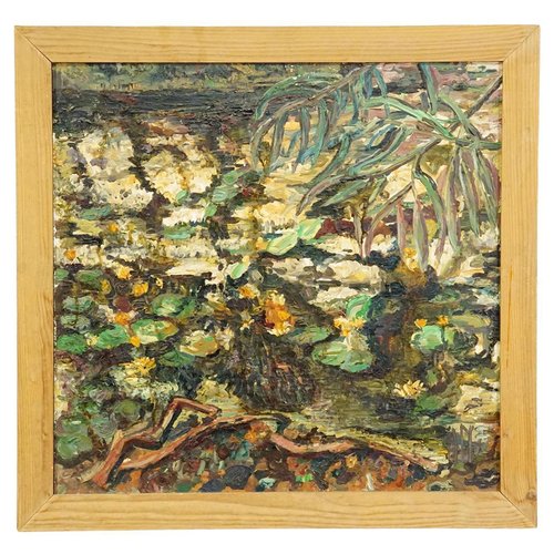 Alexander Michael, A Pond with Water Lilies, 1972, Oil Painting for ...