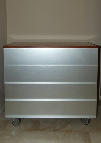 Reflex Chest of Drawers in Wood and Aluminum by Vico Magistretti for De ...