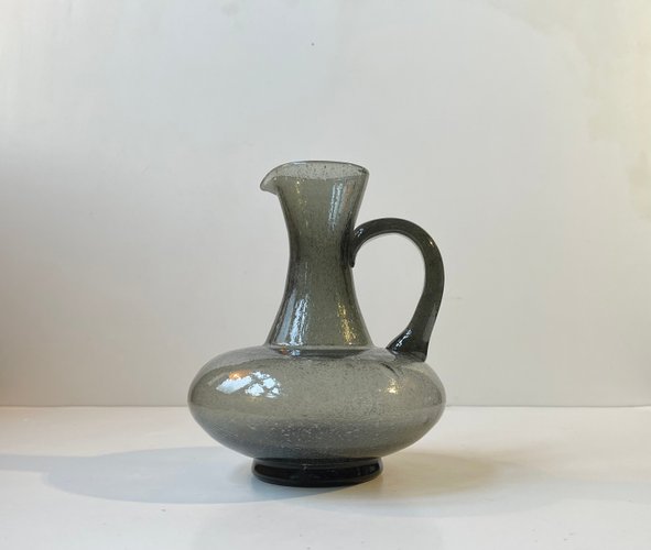 Vintage Pitcher in Grey Blister Glass by Zbigniew Horbowy, 1970s for ...