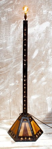 Art Deco Porcupine Quill Floor Lamp, 1920s for sale at Pamono