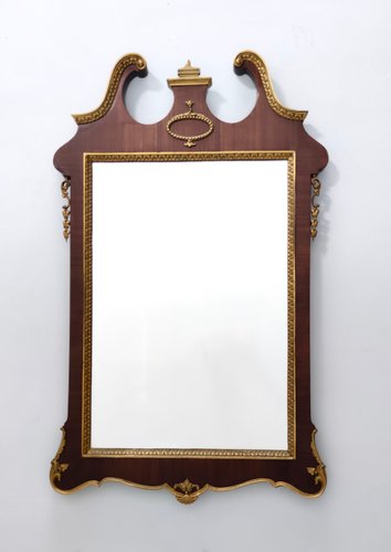 Vintage Wall Mirror with Ebonized Beech Frame and Cast Brass, 1960s for ...