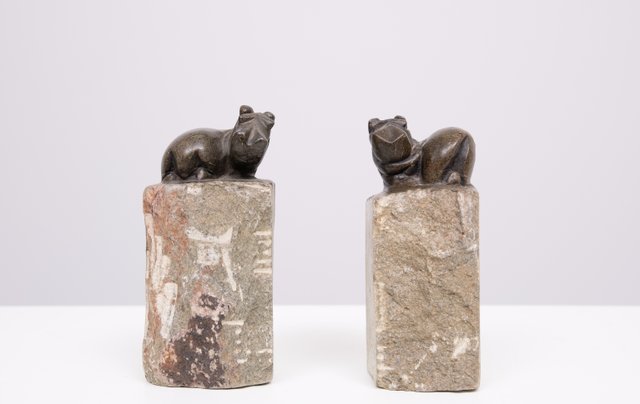 Hippo Bookends in Hand-Carved Granite, Finland, 1980s, Set of 2 for ...