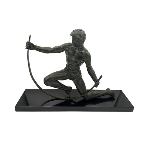 Large French Art Deco Bender Sculpture in Bronze by J. De Roncourt ...
