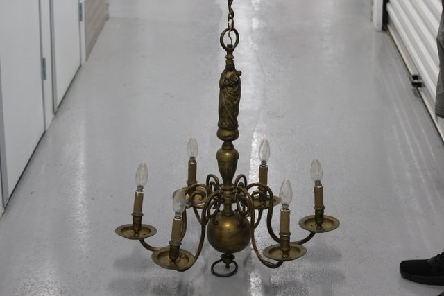 Large Dutch Gilt Chandelier for sale at Pamono