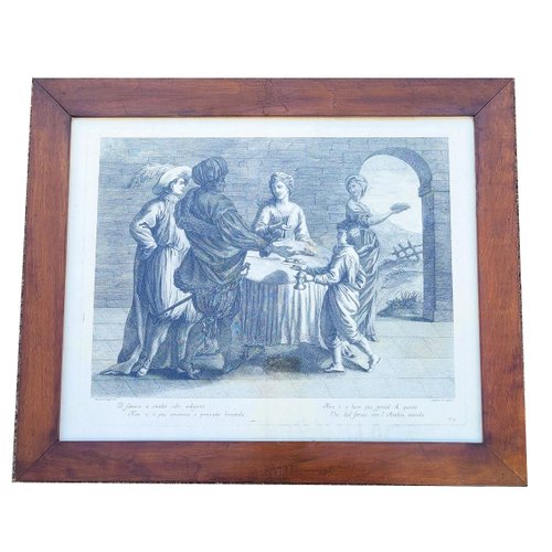 Interior Scene, Engraving, 19th Century, Framed for sale at Pamono