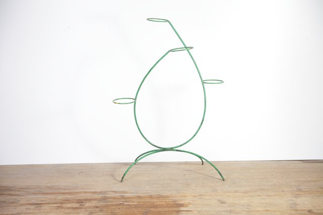 Mid-Century Green Steel Bar Flower Stand, 1960s for sale at Pamono