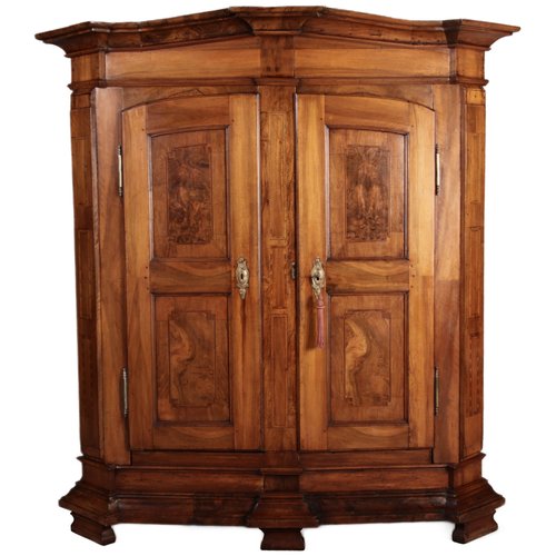 Antique Baroque Cabinet with Walnut Inlay, 1780 for sale at Pamono
