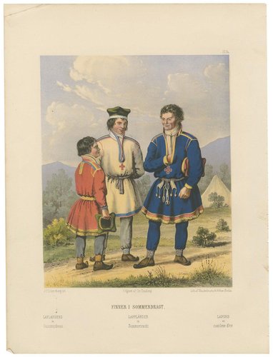 After Eckersberg, Norwegian Sámi Attire Summer Dress, Laplanders in ...