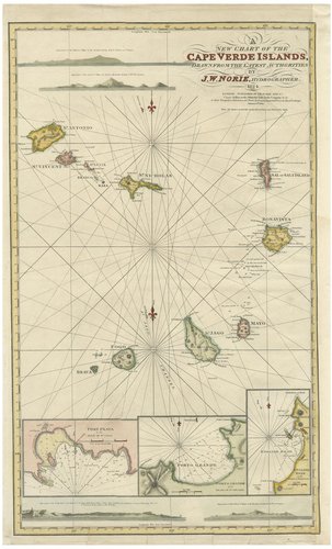 Carta náutica de las islas de Cabo Verde de JW Norie, 1824 en venta en ...