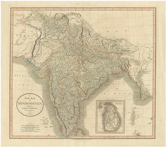 Map of Hindoostan Detailed British Cartography of India by John Cary ...