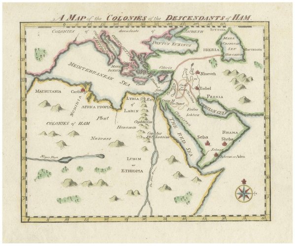 Biblical Map of Africa and Middle East and Beyond for sale at Pamono