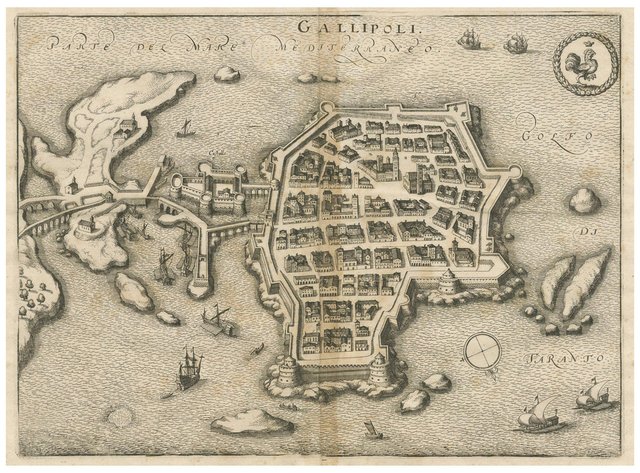 Engraved Birds-Eye Map by Mattheus Merian, 1688 for sale at Pamono