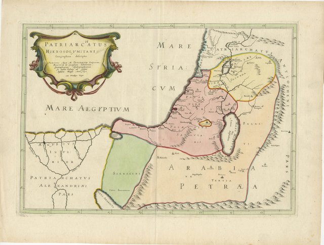 Map of the Latin Patriarchate of Jerusalem by Melchior Tavernier for ...