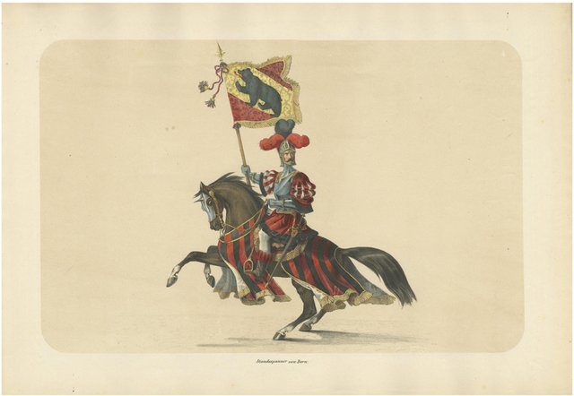 Proud Standard-Bearer of Bern, 1855, Paper for sale at Pamono