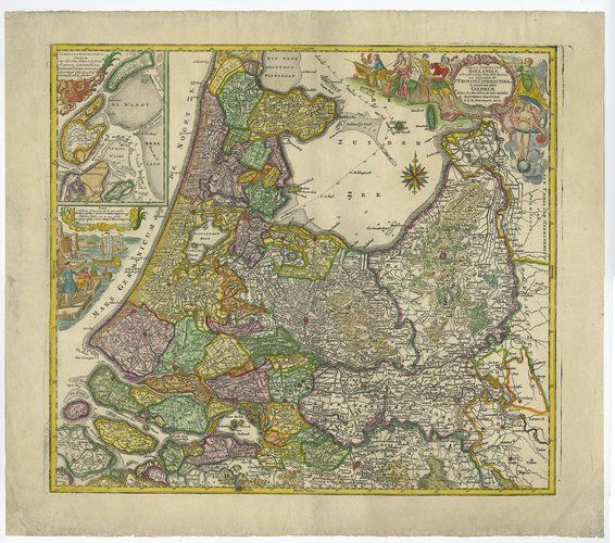 Antique Map of the Northwestern Netherlands, 1741 for sale at Pamono