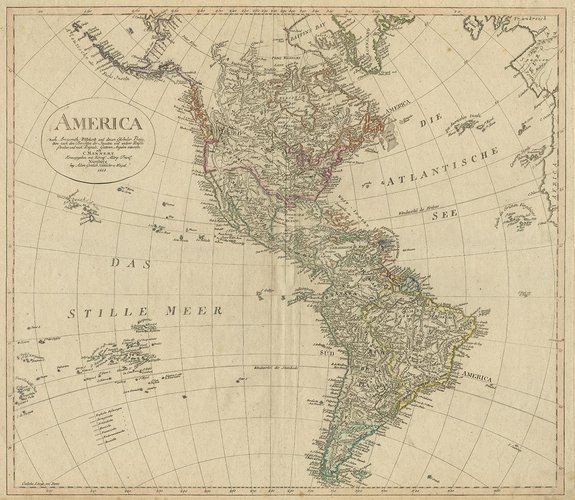 Antique Map of North and South America by Schneider and Weigel, 1818 ...
