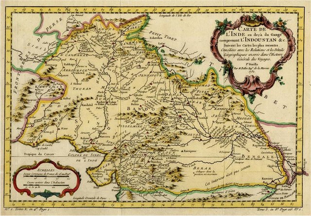 Antique Map of Part of India, 1755 for sale at Pamono