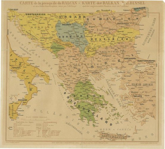 Map of the Balkans, 1890s for sale at Pamono
