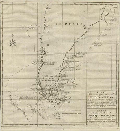 Antique Map of Tracks of Ansons Ships Around South America and Cape ...