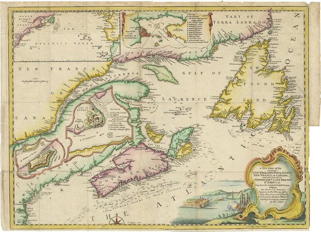 Antique Map Dedicated to British Merchants Trading to North America ...