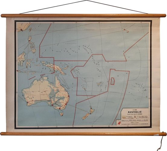 Vintage Wall Chart of Australia, 1949 for sale at Pamono