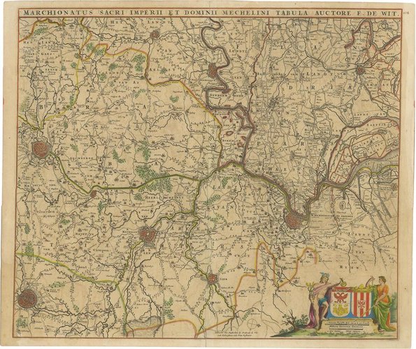 Antique Map of Part of Flanders by F. De Wit, 1680 for sale at Pamono