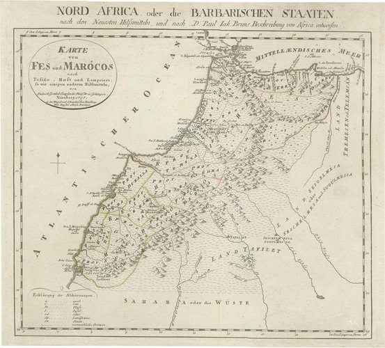 Antique Map of Fez and Morocco, 1799 for sale at Pamono
