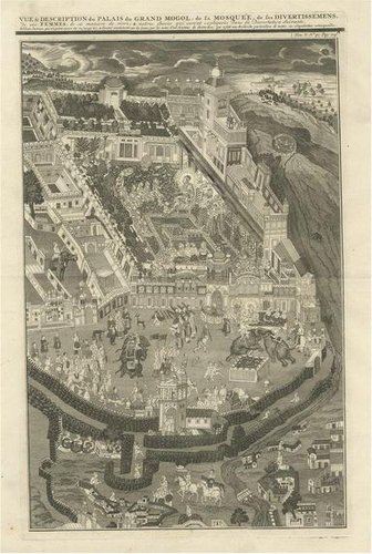 Grand Mogul's Palace & Mosque Chatelain Engraving of Delhi, 1719 for ...